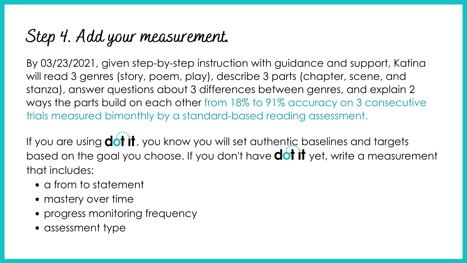 How to Write a Standards-Based Goal - Dot It » Blog Archive